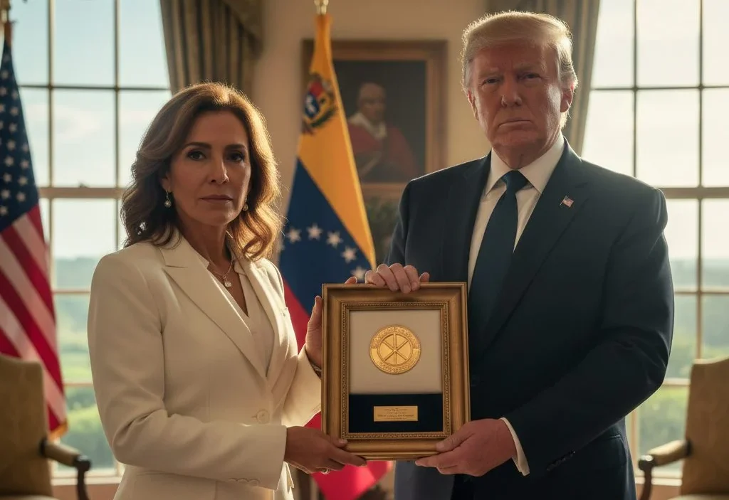 El gesto de Machado con Trump: ¿Un símbolo de gratitud o una alianza ...